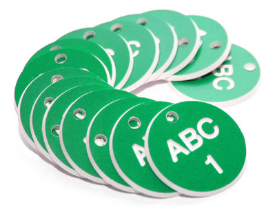 27mm Engraved Valve Tags - 50 Sequential Numbers With Prefix - (Eg. 1 ...