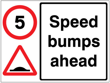 5mph Speed Bumps Ahead - Safety Sign - GTSE UK