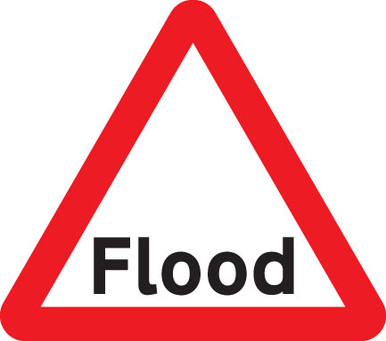 Flood 750mm Triangle Class Ra1 Zintec - Safety Sign - GTSE UK