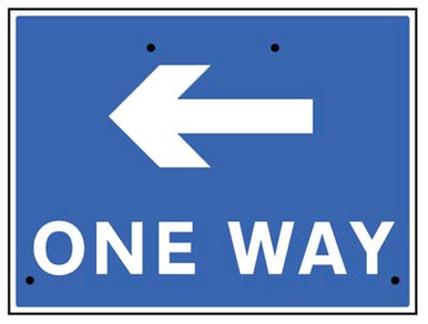 One Way Arrow Left, 600X450mm Re-Flex Sign (3mm Reflective ...