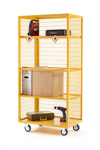 Hazardous Boxwell Trolley without Doors - Plywood Shelves - GTSE UK