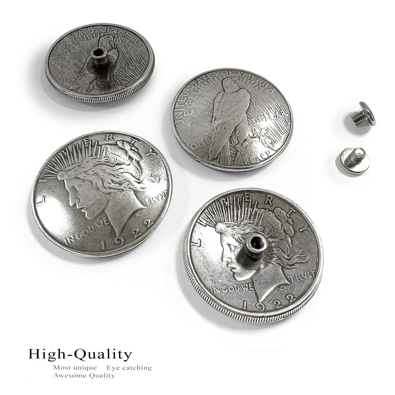 BS9238-A SRTP 1-1/2'' Antique Silver Peace Dollar Reproduction Coin ...