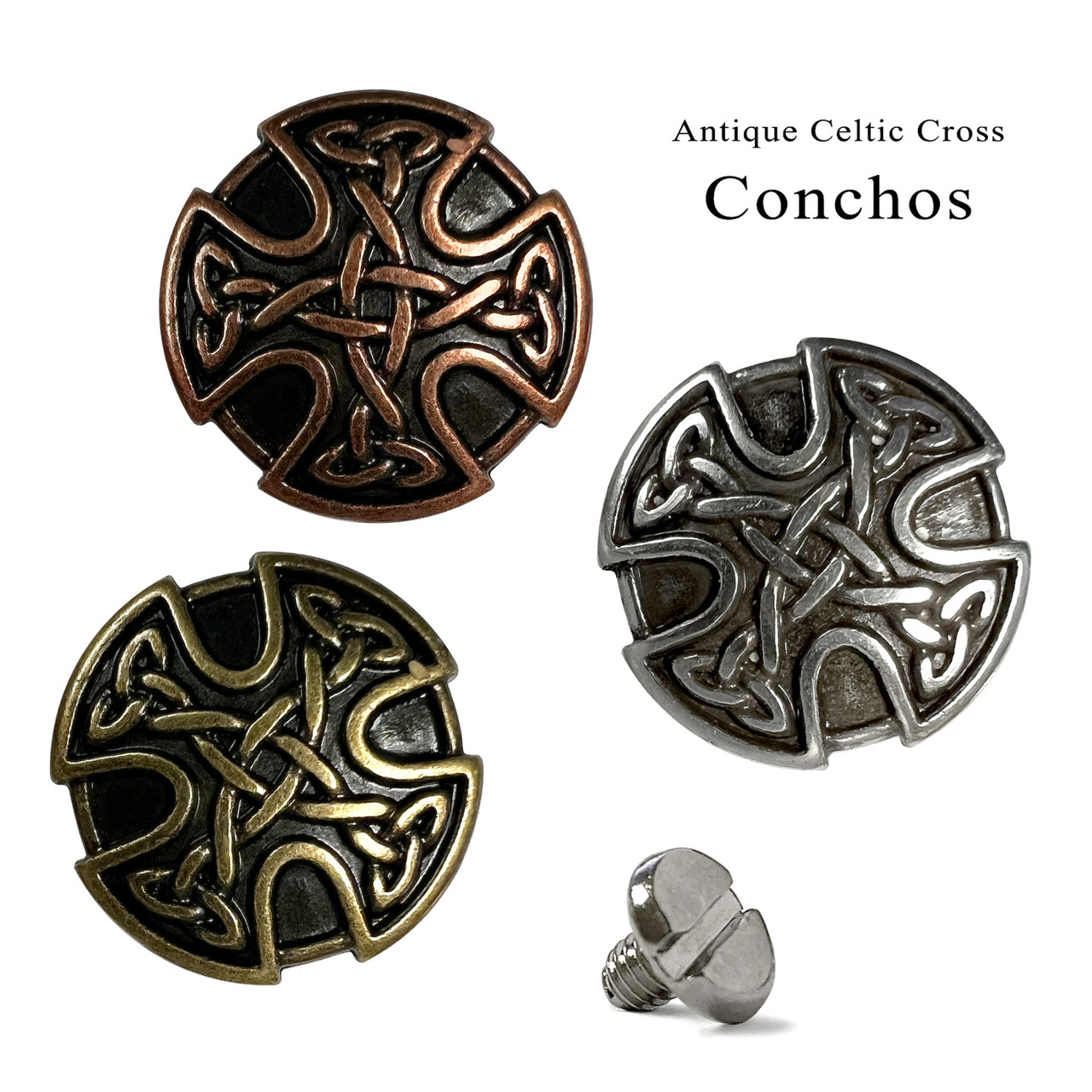 BS9977 OEB 1" (25mm) Antique Brass Leather Craft Conchos Engraved ...