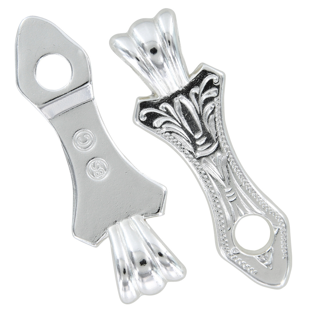 A8000 SP Engraved Concho Necklace Adapter- Bright Silver - Conchos