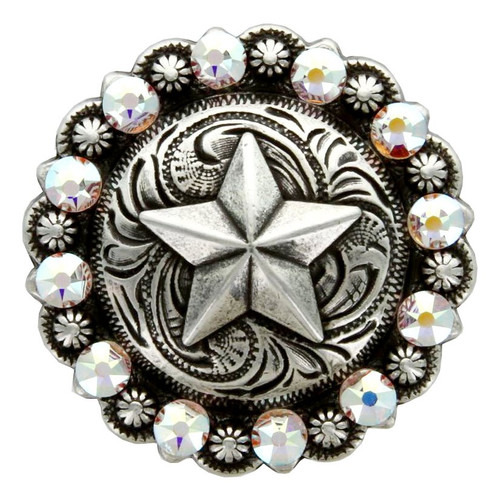 Rhinestone Crystal Conchos - Star Rhinestone Crystal Conchos - Conchos