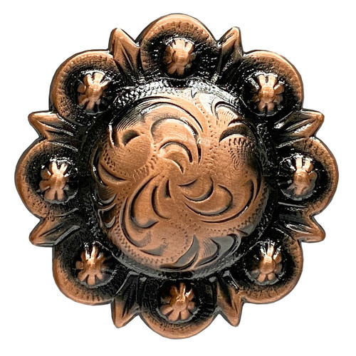 BS9162F-1 COP 1" Copper Berry Flat Back Concho - Conchos