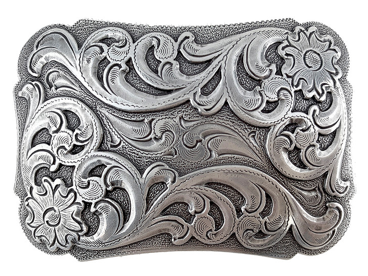 Western Floral Engraved Pattern Belt Buckle