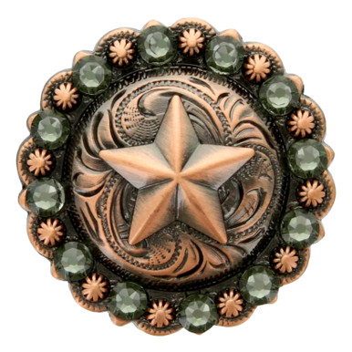 Black Diamond - Rhinestone Crystal Star Berry Concho - Conchos