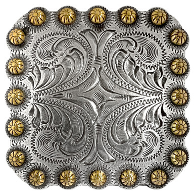 BS9291-2F SRTPGP 1-3/8" Antique Gold Western Floral Engraved Berry ...