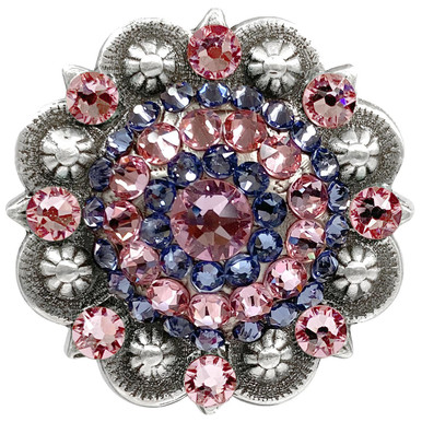 Lt Rose Tanzanite Antique Silver Berry Rhinestone Crystal Concho ...