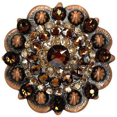 Sm Tpz-Lt Co Tpz Copper Berry Rhinestone Crystal Concho Designed and ...