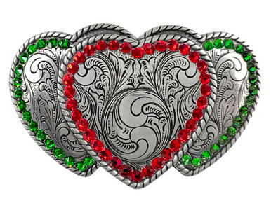 Western Antique Triple Hearts Ladies Cowgirl Rhinestone Crystal Belt ...