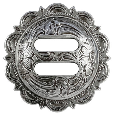 FA4834 LASRP Antique Silver Slotted Scalloped Concho