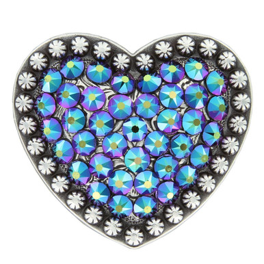 Crystal Scarabaeus Green - Swarovski Rhinestone Crystal Heart Berry Concho