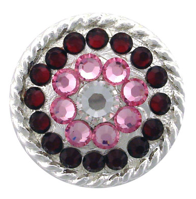 Crystal Rose Siam - Rhinestone Crystal Rope Edge Concho - Conchos