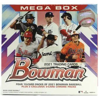 2021 Bowman Baseball Hobby Mega Box - Oaks Batter Up Texas