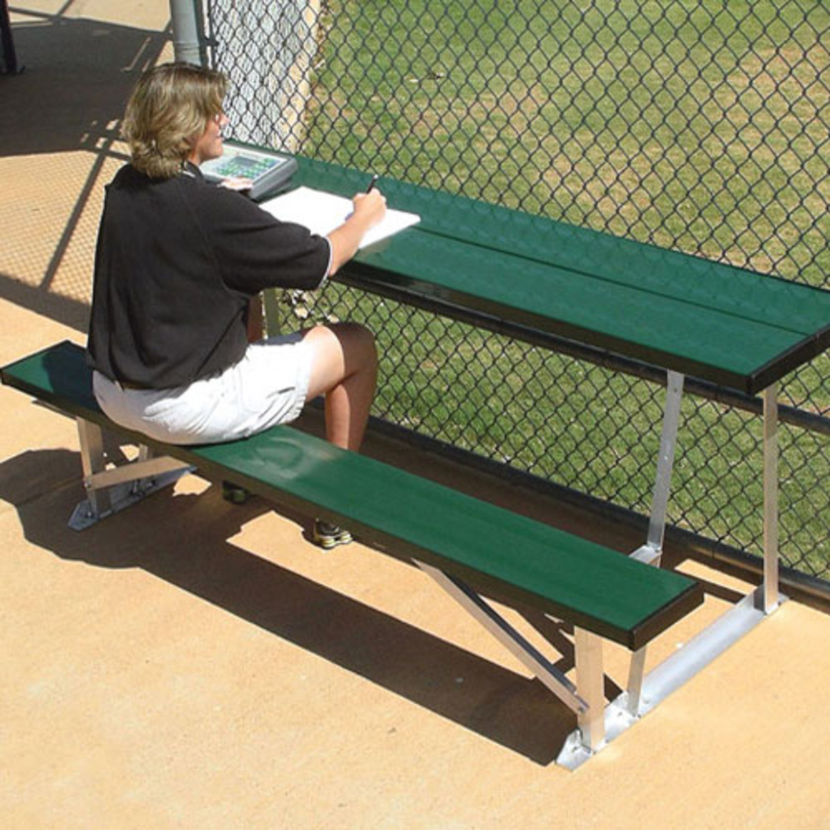 7.5' Scorers Table with Bench (Powder Coated ) - Oaks Batter Up Texas
