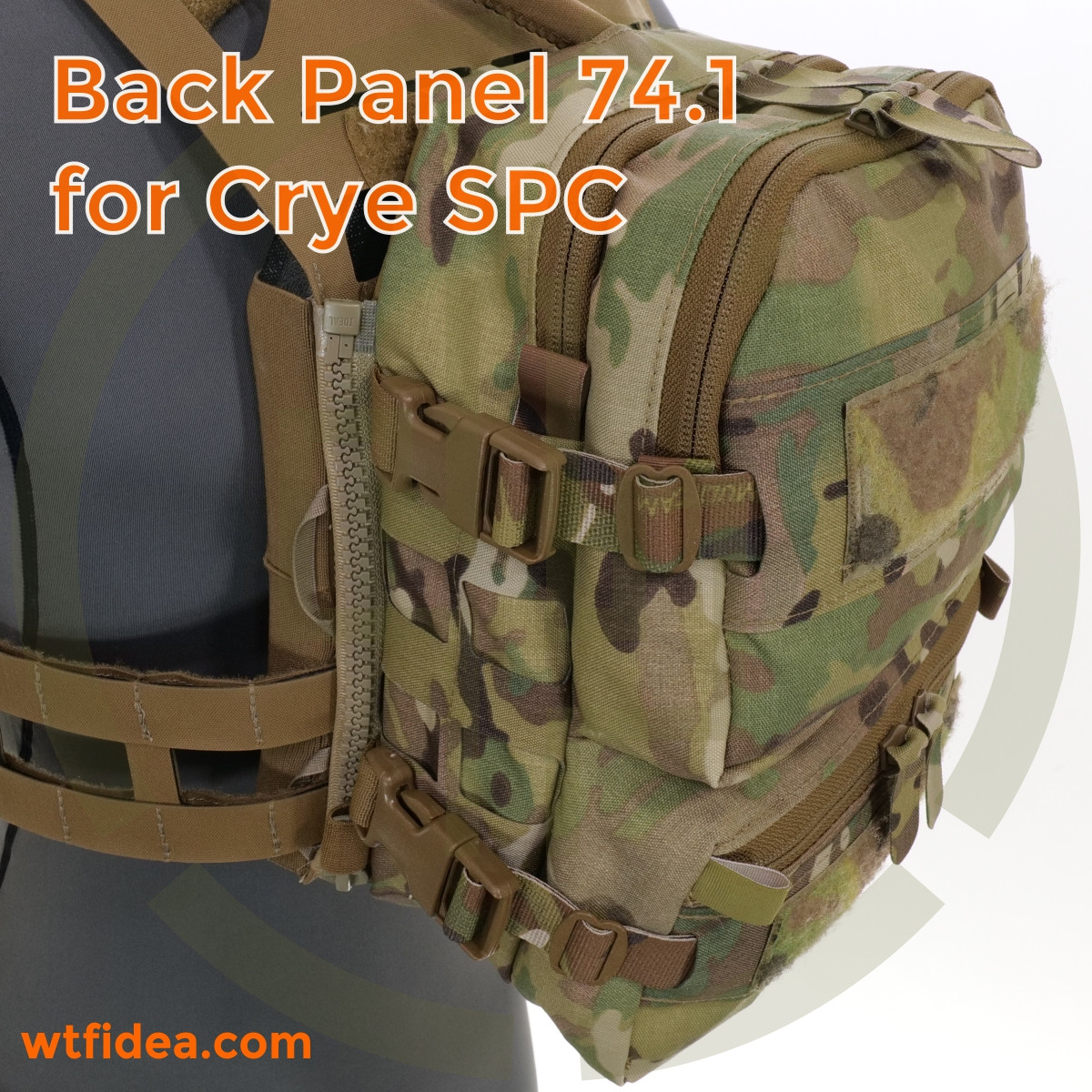 Hydration + Load Capacity Zip-On Back Panel 74.1 for Crye JPC 2.0 ...