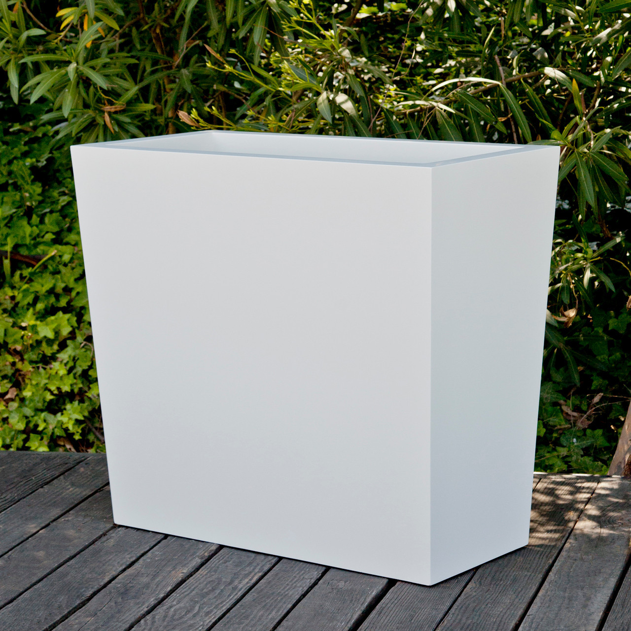 Modern Fiberglass Tapered Rectangle Planter - Artificial Plants Unlimited