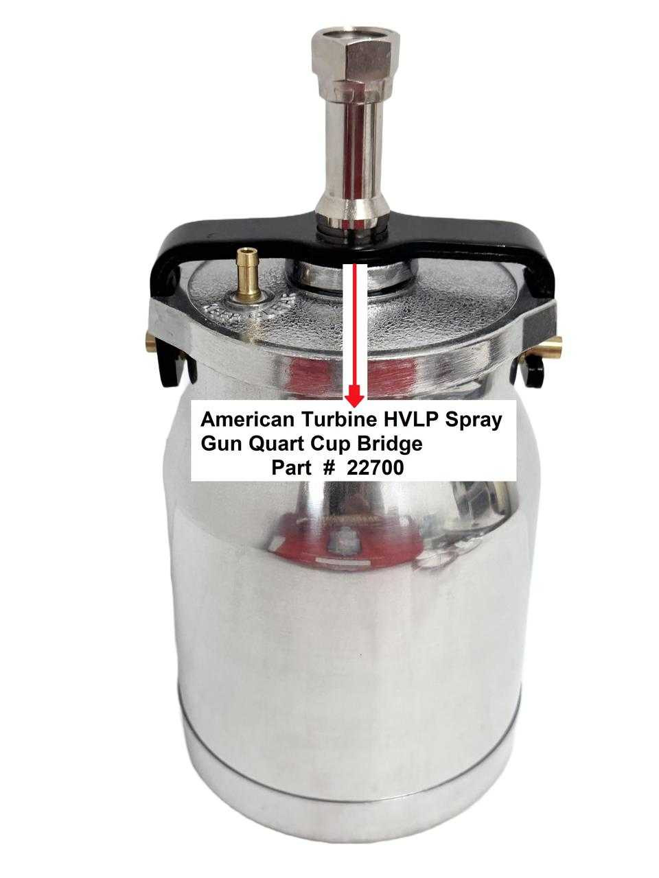 American Turbine HVLP Spray Gun Quart Cup Bridge 22700