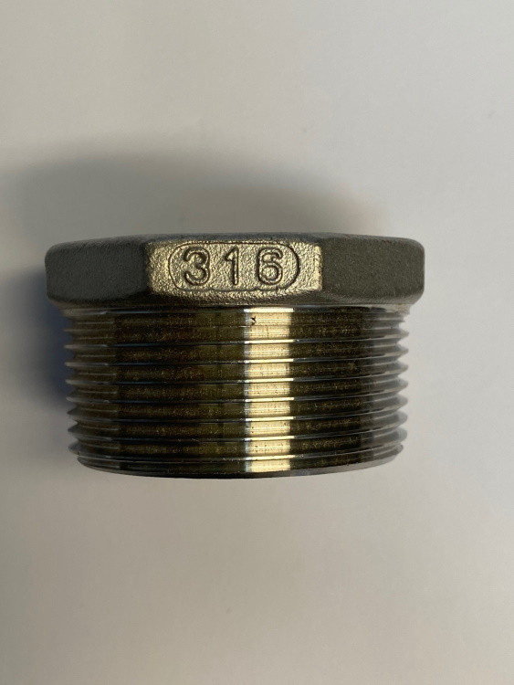 Reducing Bush, 100mm x 75mm (4" x 3") 316 Stainless Steel with BSP ...