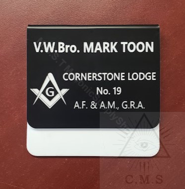 Name badge with Square and Compass - Masonic Supply Shop
