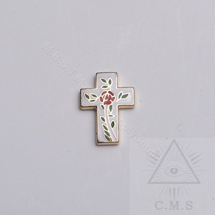 Lapel pin Rose on Cross - Masonic Supply Shop
