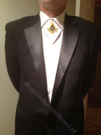 Masonic Cravat White Hand Embroidered - Masonic Supply Shop