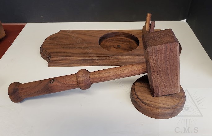 Masonic Presentation Gavel set