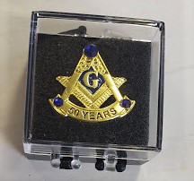 25 year Membership Lapel Pin Gold Color - Masonic Supply Shop