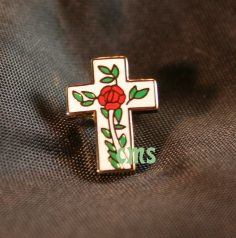 Lapel pin Rose on Cross - Masonic Supply Shop