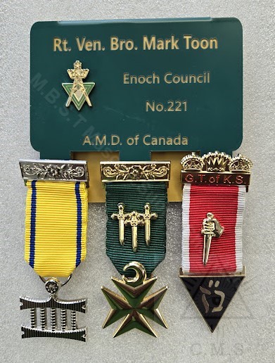 A.M.D. Pocket Name Badge with the First 3 Degree Mini Jewels - Masonic ...