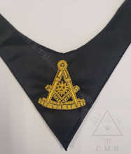Gold Past Masters Cravat Hand Embroidered - Masonic Supply Shop
