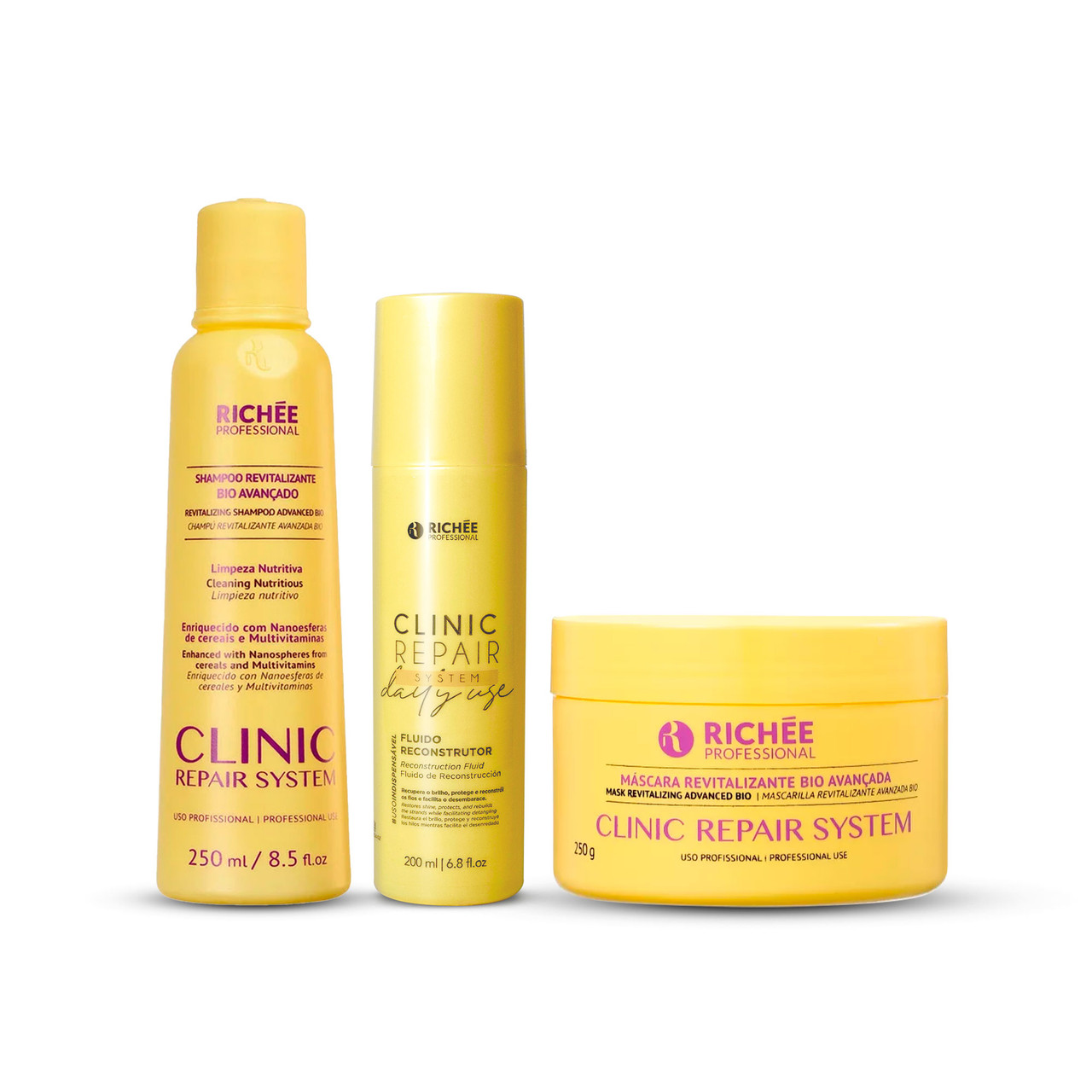 Kit Richée Professional Shampoo Keratin Mask Clinic Repair System ...
