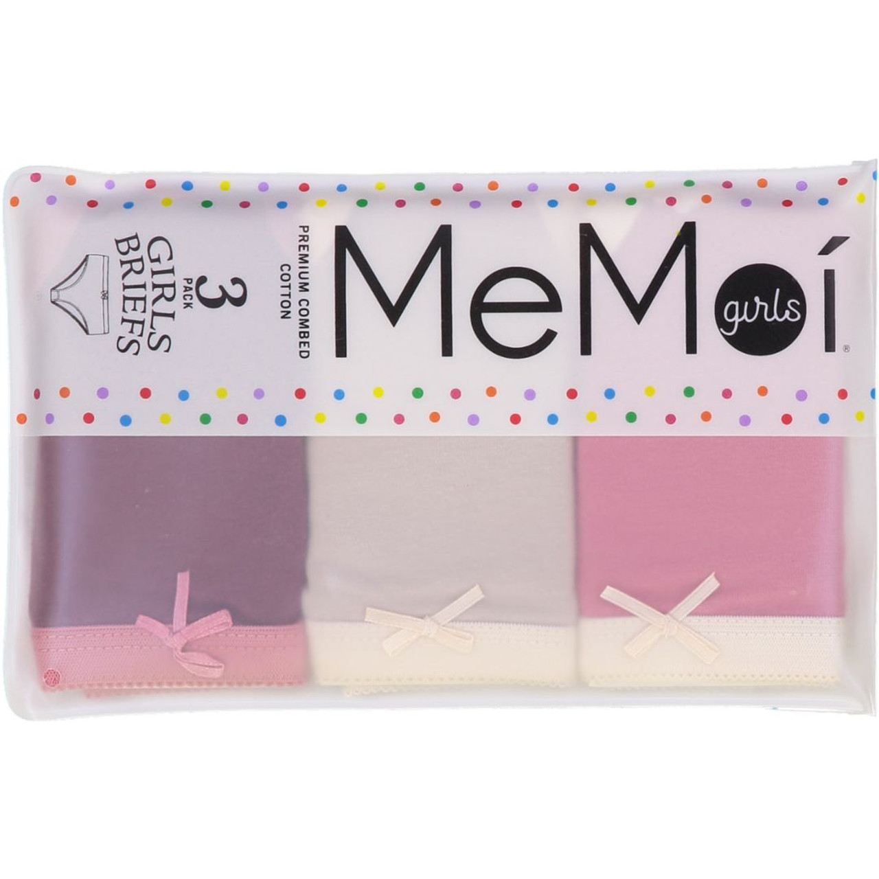 Memoi Girls Rose Briefs 3 Pack Double Header Usa