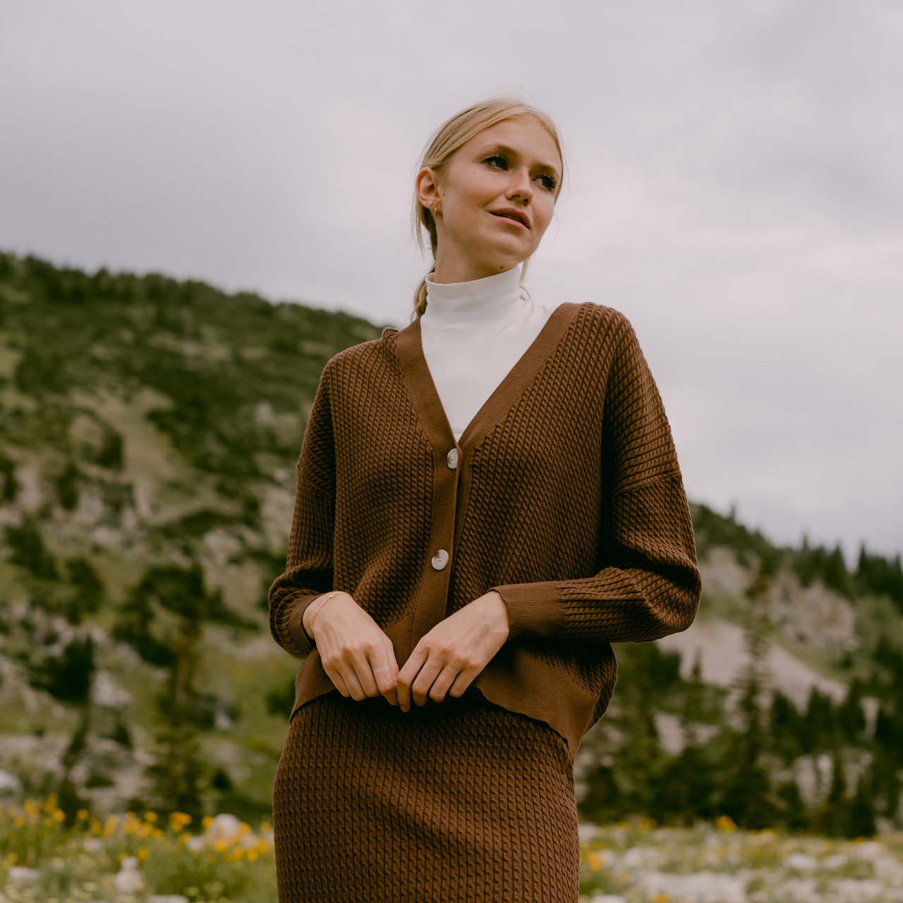 Women's Point Cable Cardigan - Double Header USA