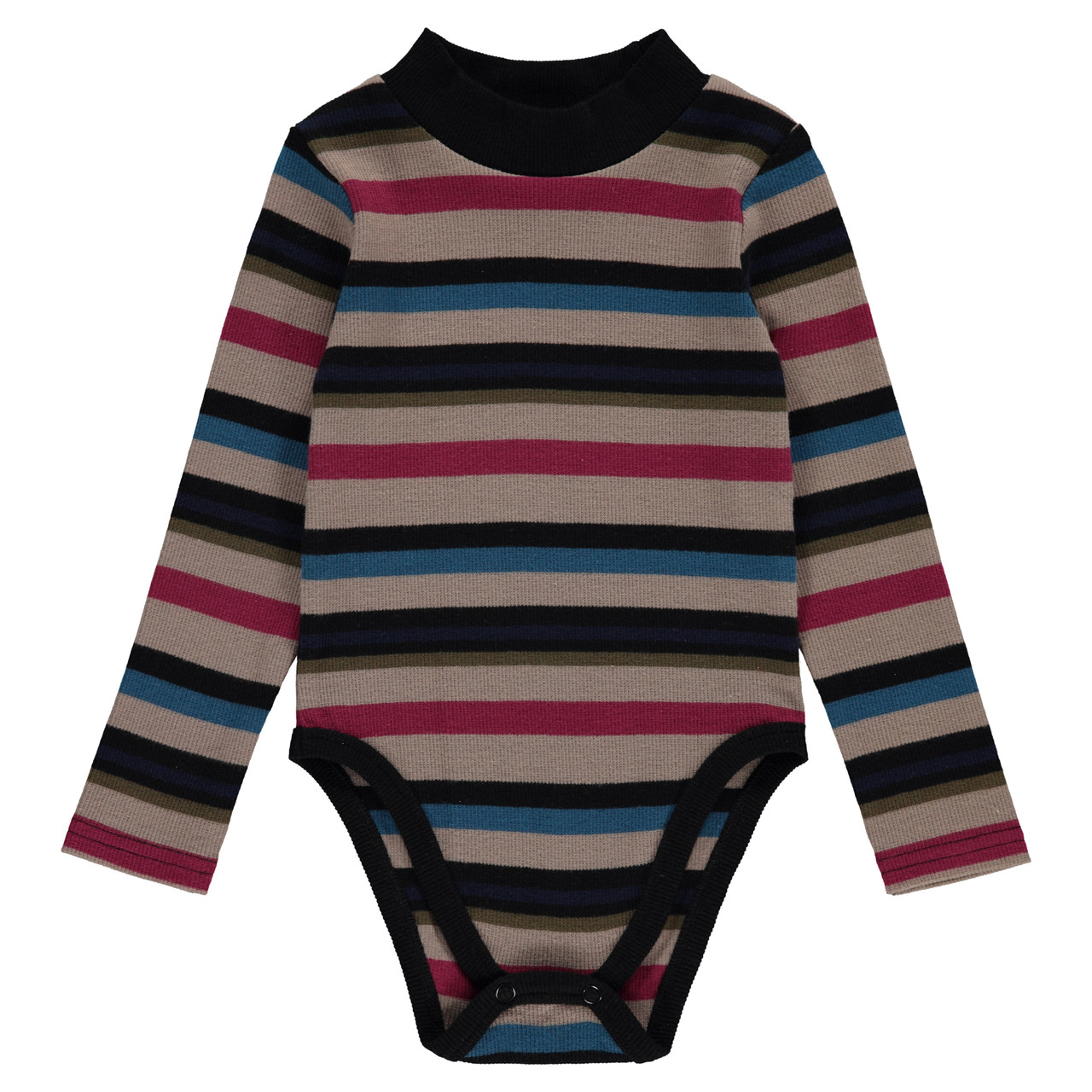 Kids Striped Mock Neck Onesie - Double Header USA