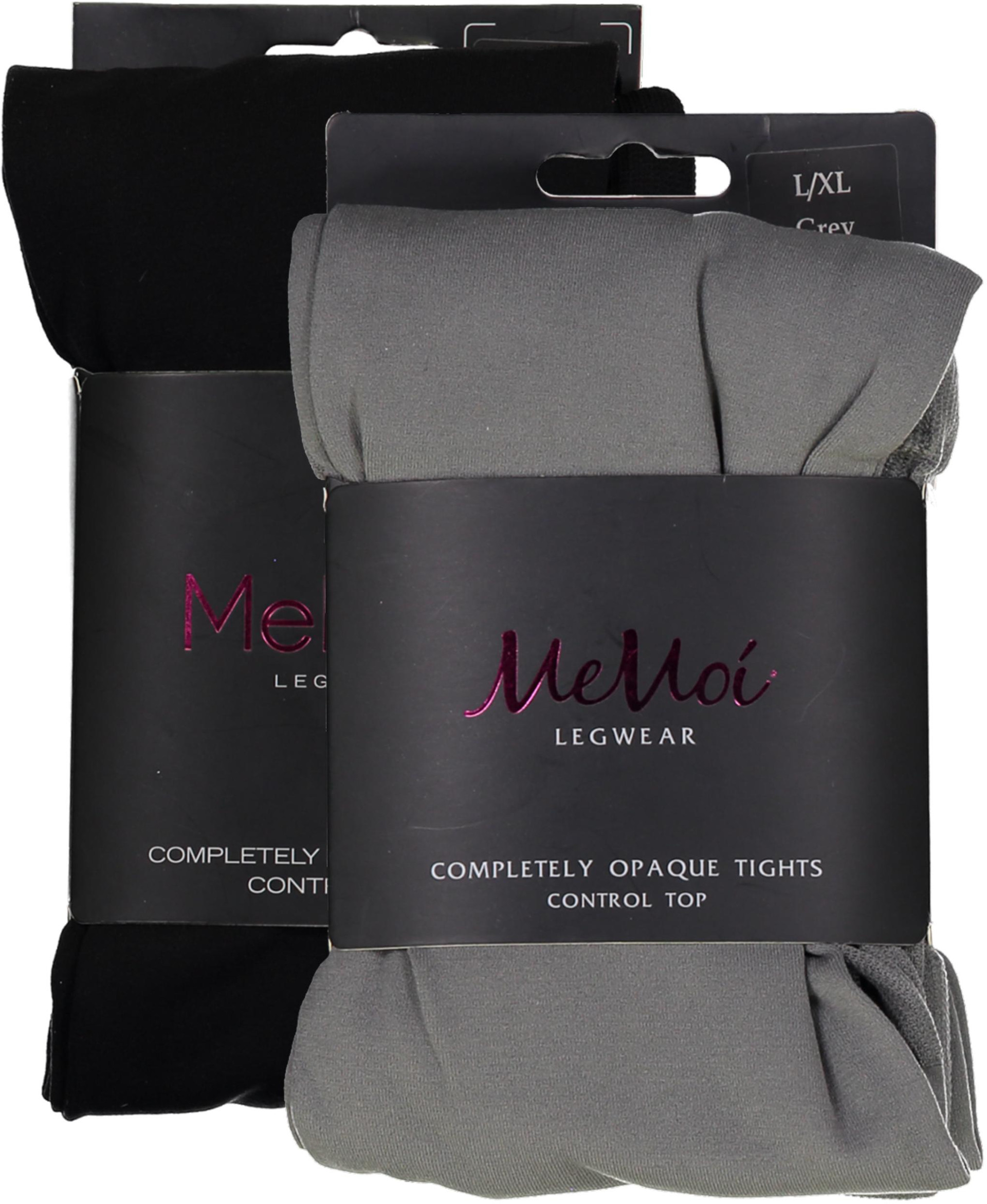 Memoi Womens Microfiber Opaque Control Top Tights 2 Pack - Double ...