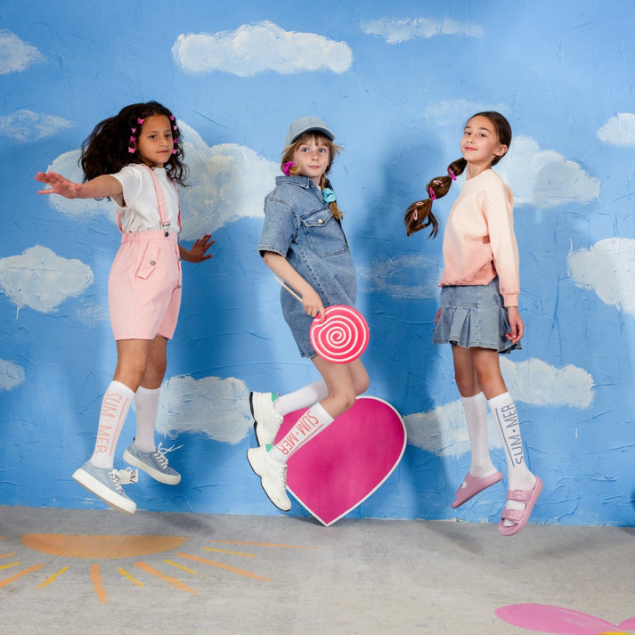 Girls Surf Knee Socks - Double Header USA