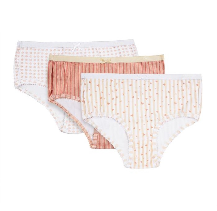 Memoi Girls Briefs 3 Pack Heart Double Header Usa