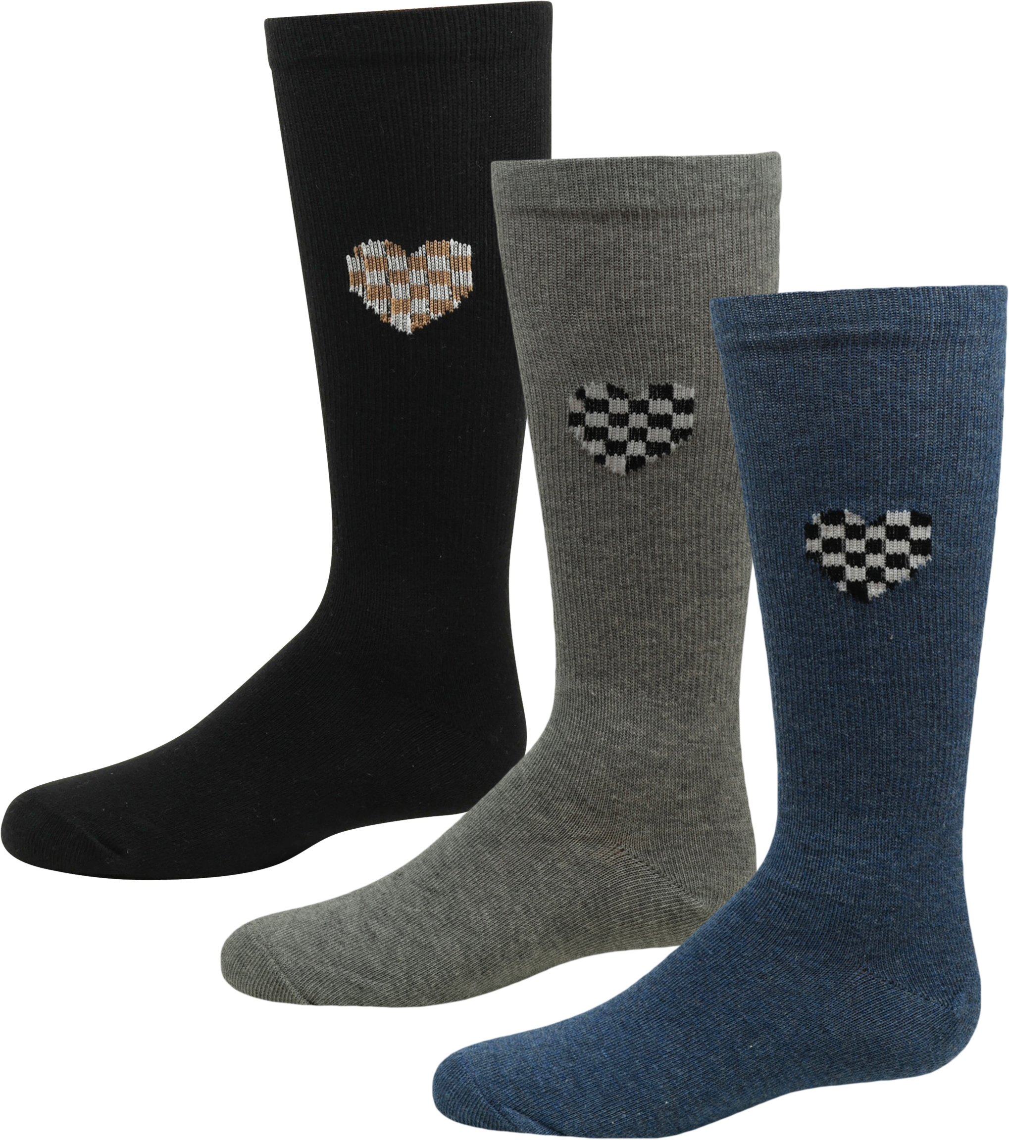Girls Checkered Heart Knee Sock - Double Header USA