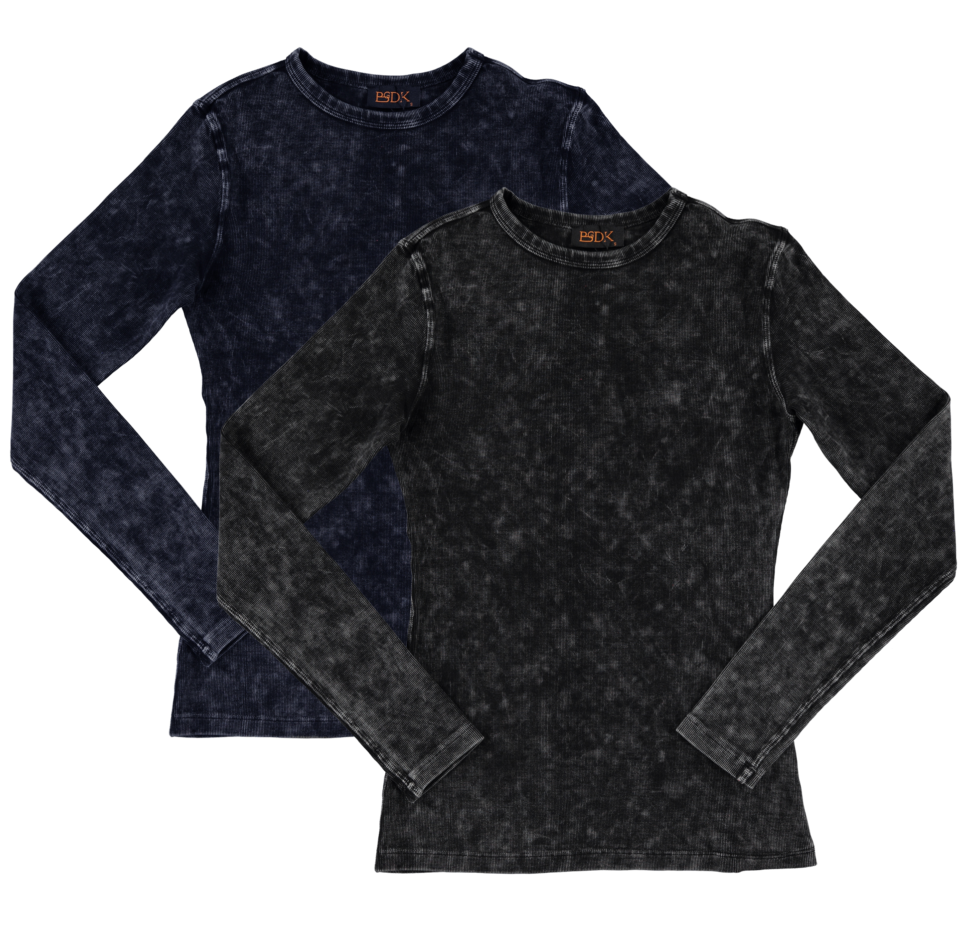 Women's Thin Rib Stonewash L/S T-Shirt - Double Header USA