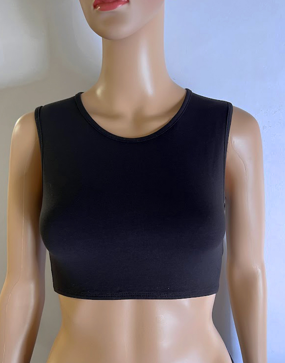 Women's Open Neck Sleeveless Crop Shell - Double Header USA