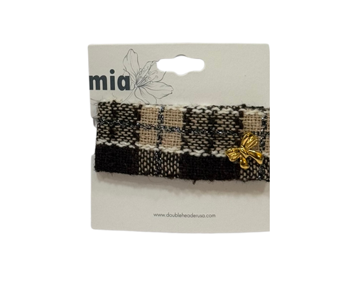 Minimalist Plaid Hair Clip - Double Header USA