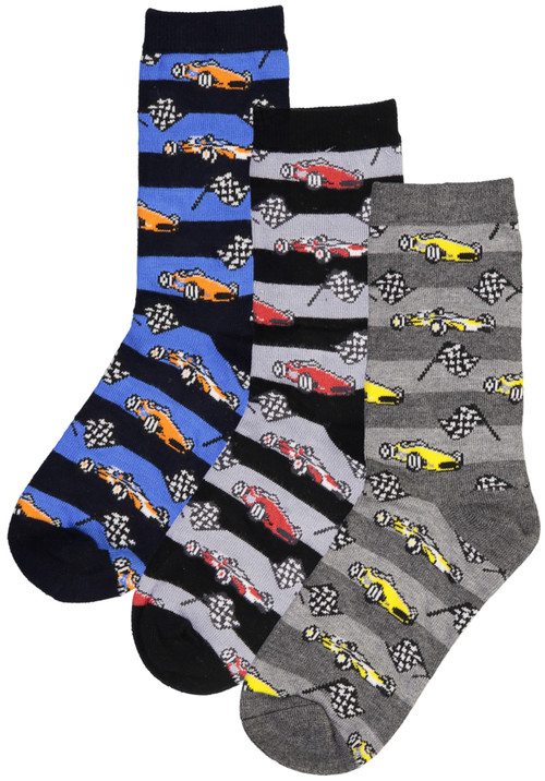 Memoi Boys Race Car Socks - MFB-2001 - Double Header USA