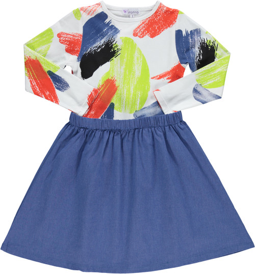 Girls Paint Splash Dress - Double Header USA