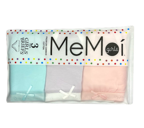 Memoi Girls Briefs 3 Pack Assorted - Double Header USA