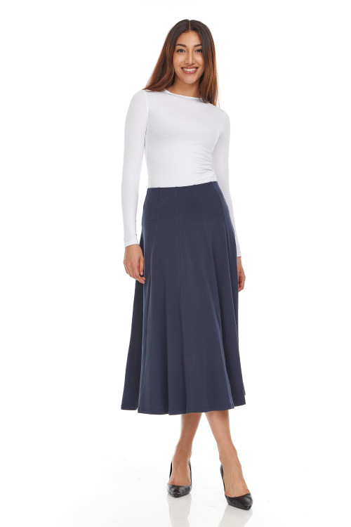 Women's Midi Cotton Panel Skirt - Double Header USA