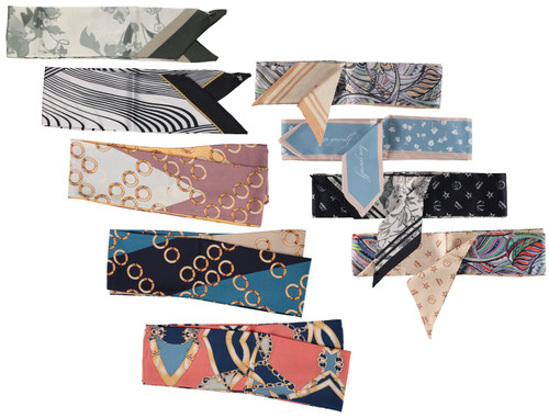 Women Printed Silk Sash - Double Header USA