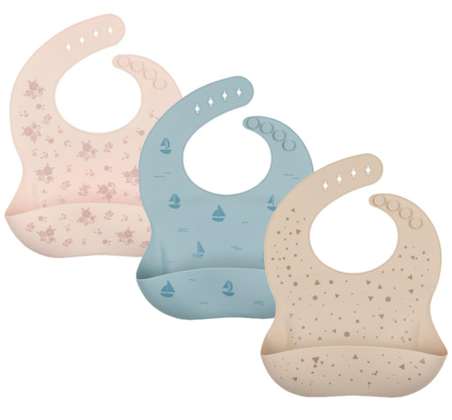 Baby Silicone Patterned Bib - Double Header USA